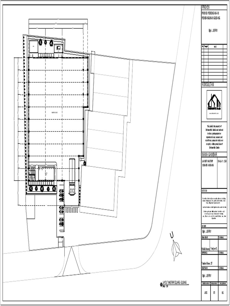 Contoh Denah Tampak Potongan Gudang | PDF