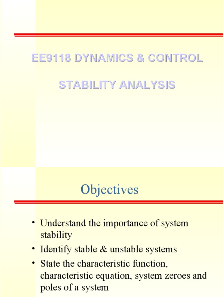 Ee9118 Dynamics & Control Stability Analysis | PDF | Control Theory ...