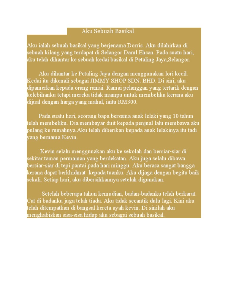 Aku Sebuah Basikal Pdf