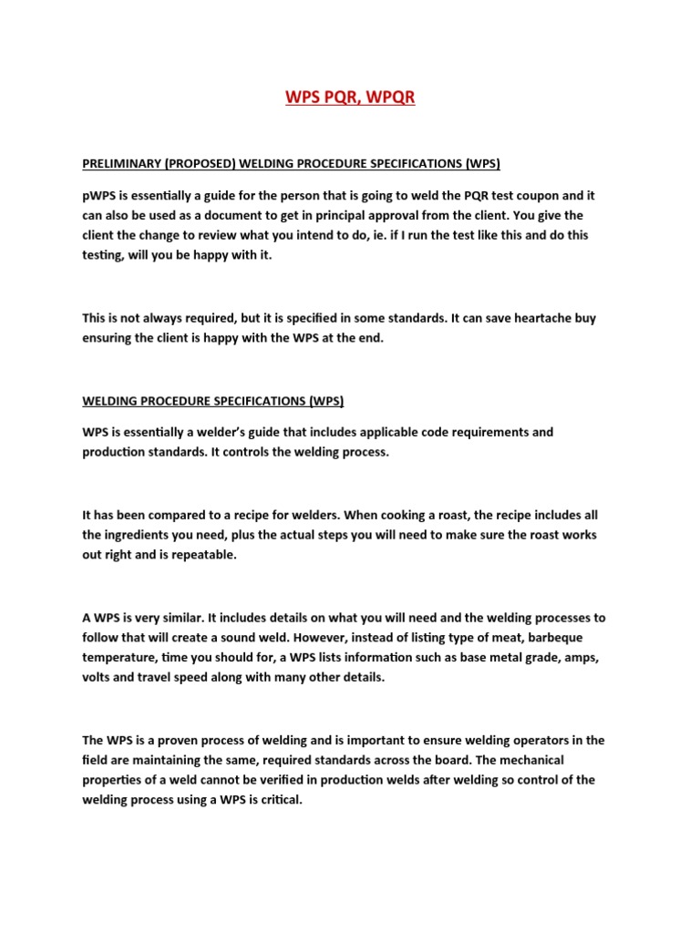 WPS PQR, WPQR-WPS Office | PDF | Joining | Steel