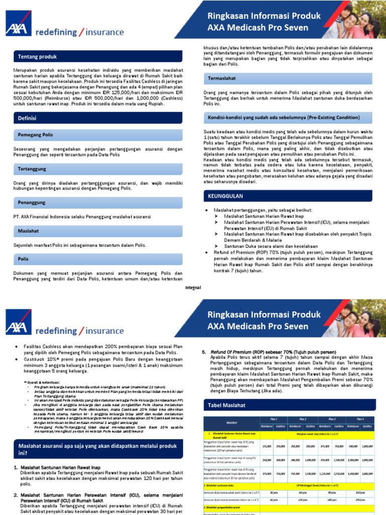AXA - Medicash Pro7 | PDF