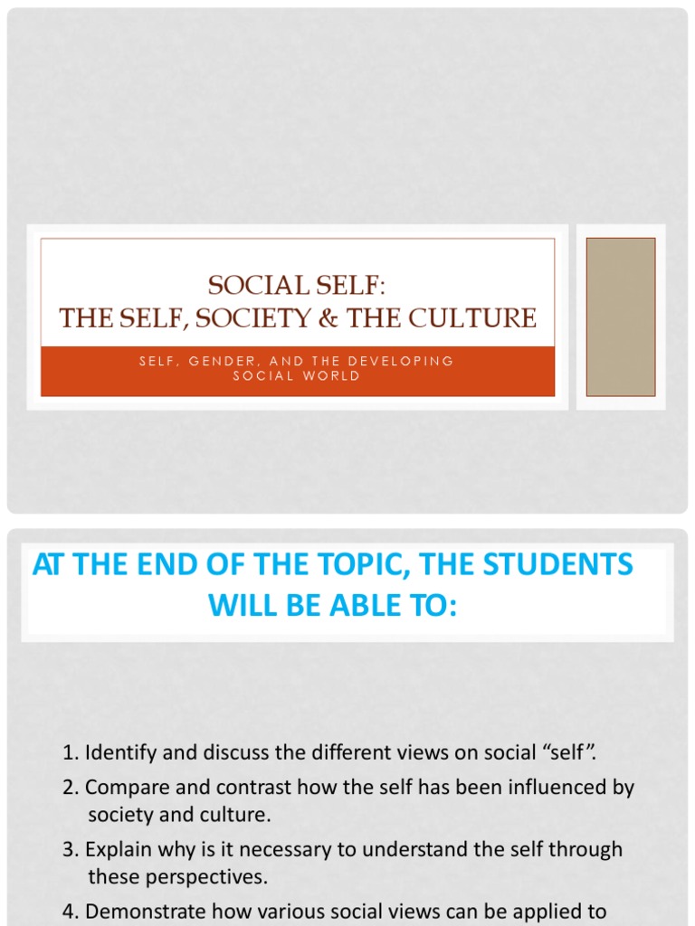 Module 5 Social Self Official-1 | PDF | Self | Socialization