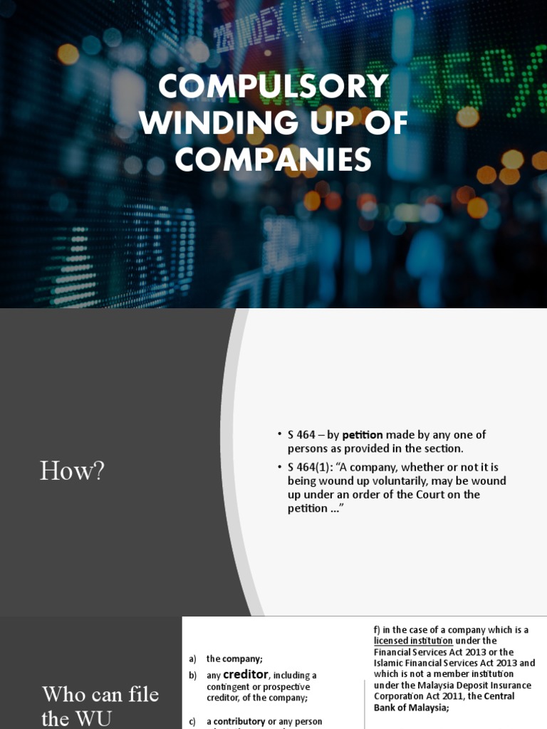 Compulsory Winding Up | PDF | Liquidation | Bankruptcy