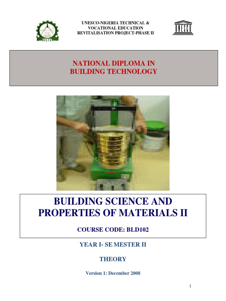 BLD 121 Building Science Properties of Materials Ii1 | PDF ...