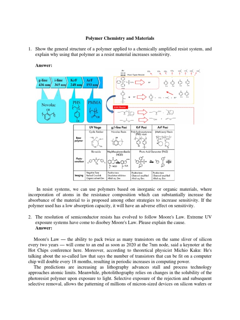 Polymer Chemistry and Materials | PDF | Photolithography | Building ...