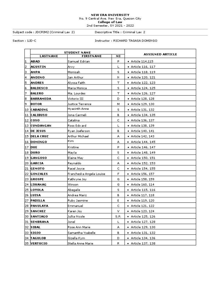 Assigned Articles (Crim2) | PDF