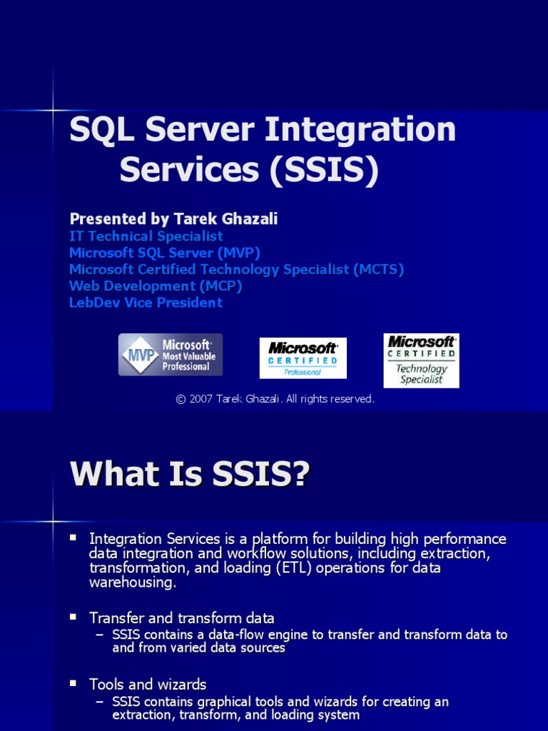 SQL Server 2005 - SSIS Tarek Ghazali | PDF | Information Science ...