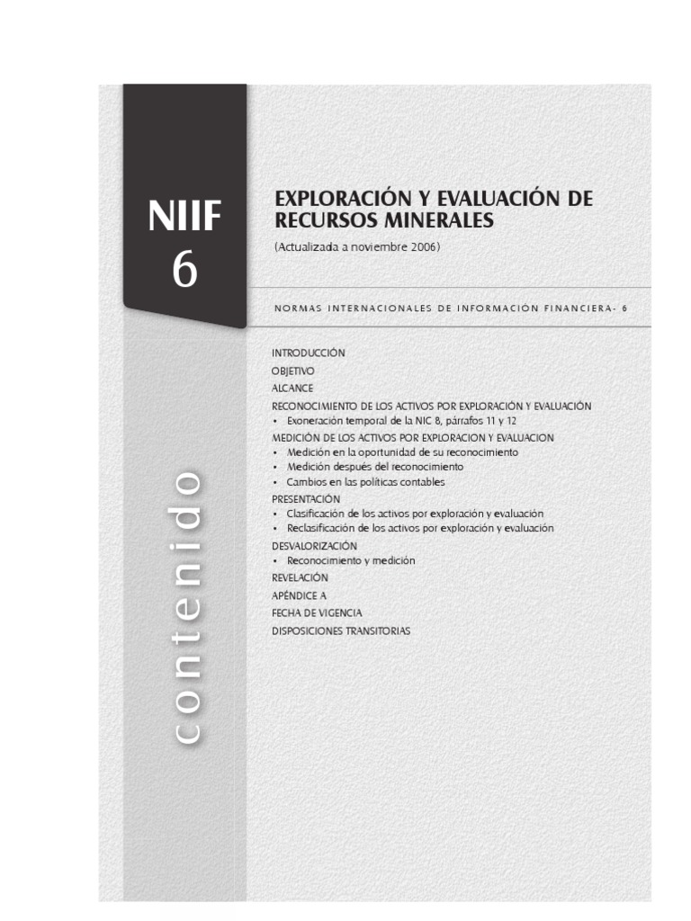 Niif 6 | PDF | Activo intangible | normas internacionales de ...