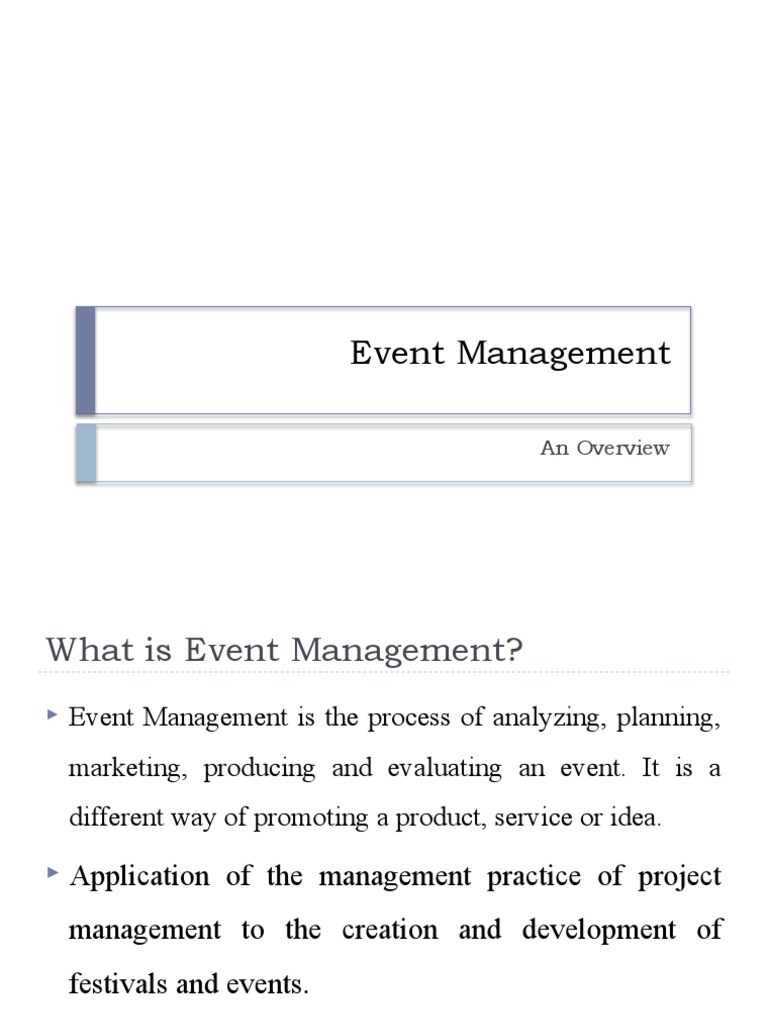 Introduction To Event Management | PDF | Marketing | Communication