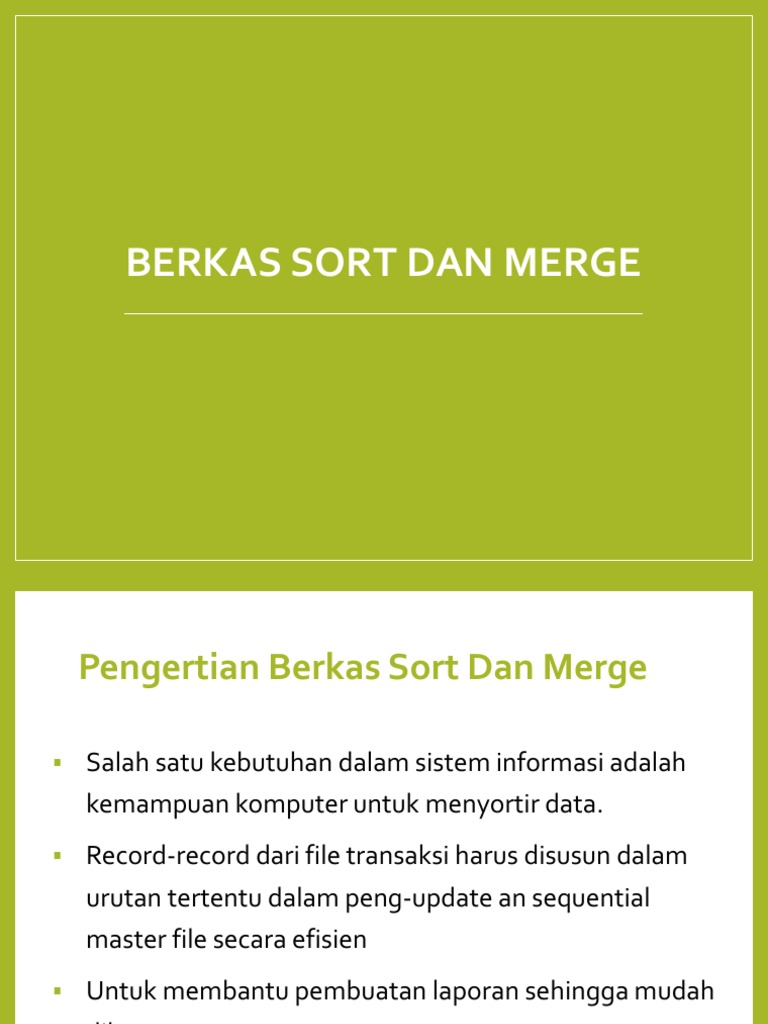 Pengertian dan Teknik Merge Sort | PDF