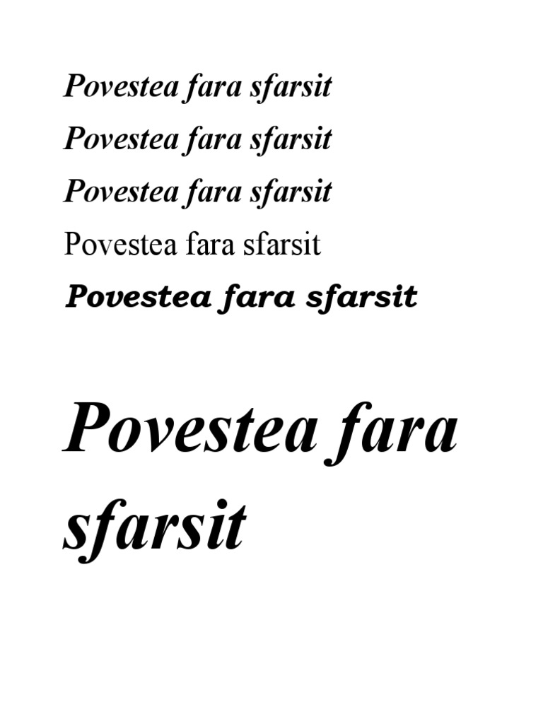 Povestea Fara Sfarsit | PDF