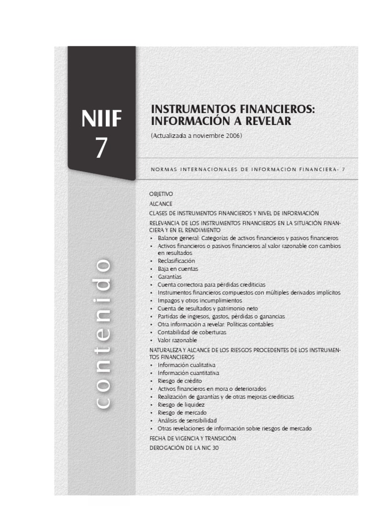 Niif 7 | PDF | normas internacionales de INFORMACION FINANCIERA | Hoja ...