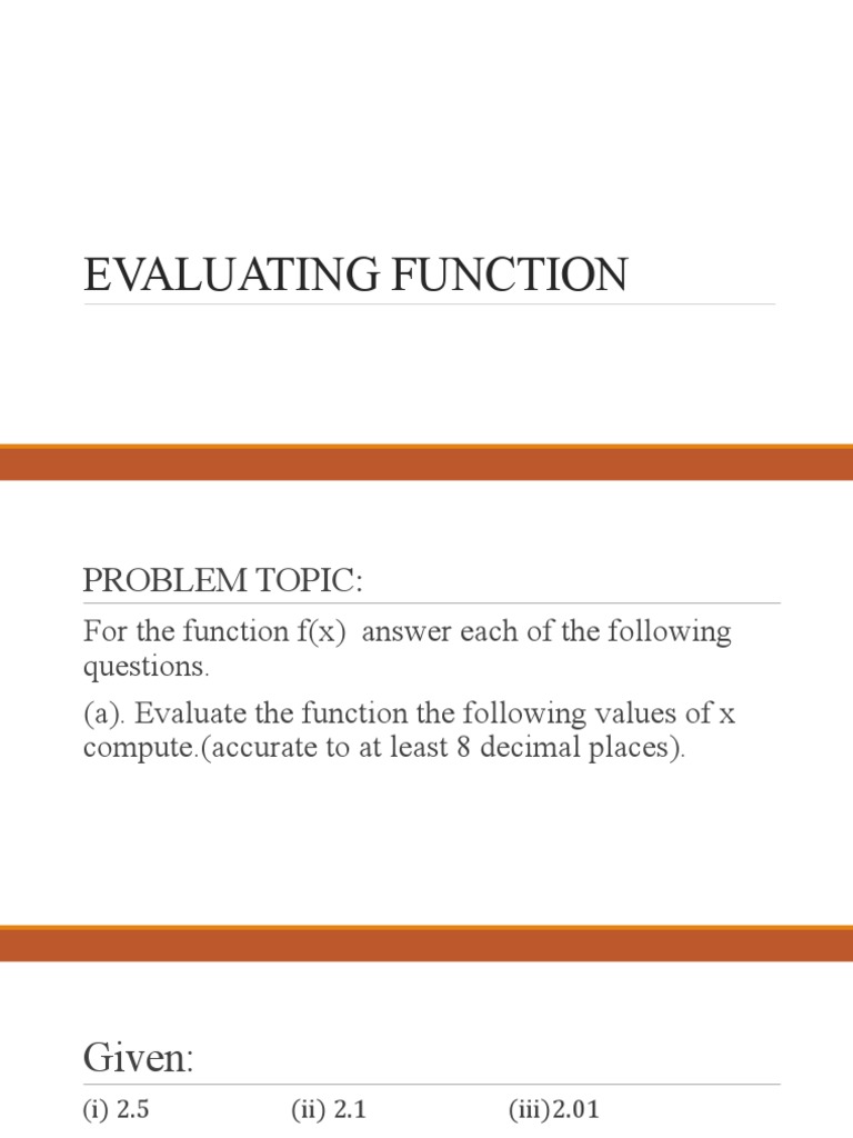 Evaluating Function | PDF