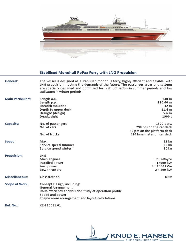 Product Sheet Stabilised Monohull RoPax Ferry With LNG Propulsion 10081 ...