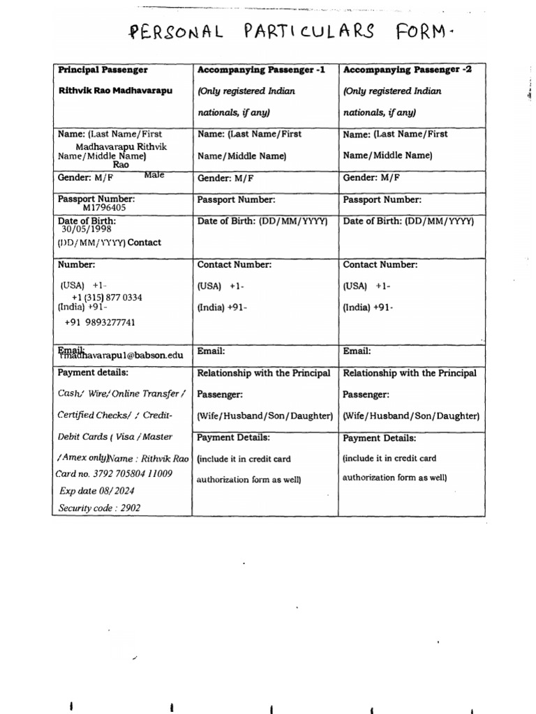 NewPersonsal Particulars Proforma | PDF