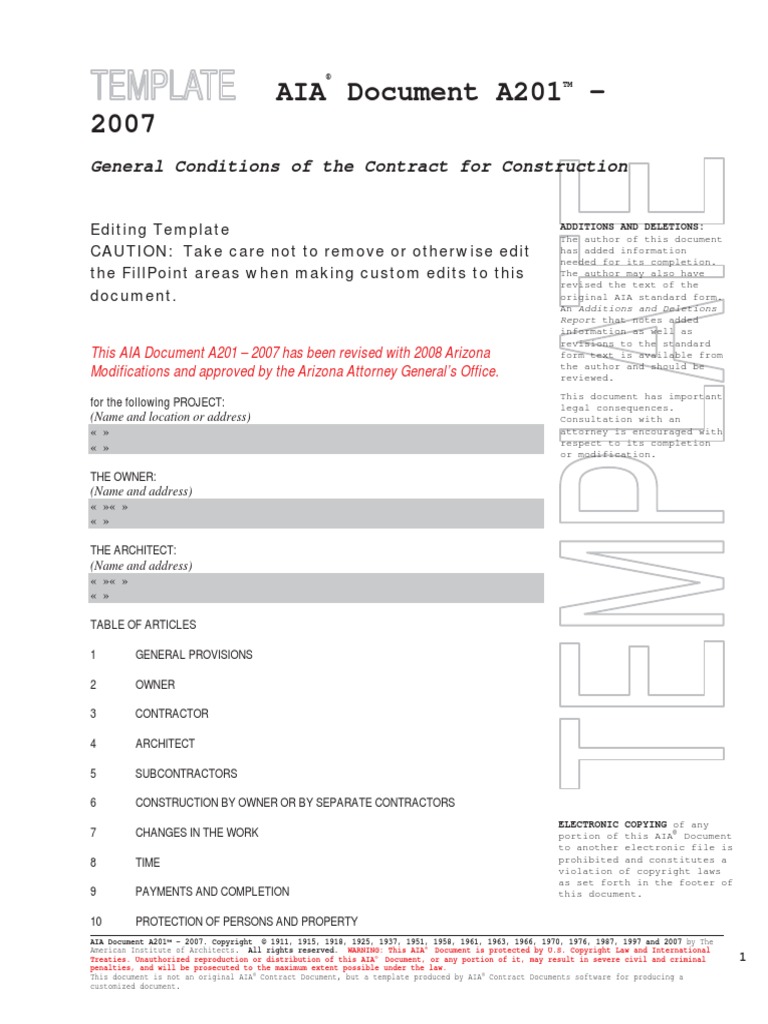 AIA Document A201 - 2007: General Conditions of The Contract For ...