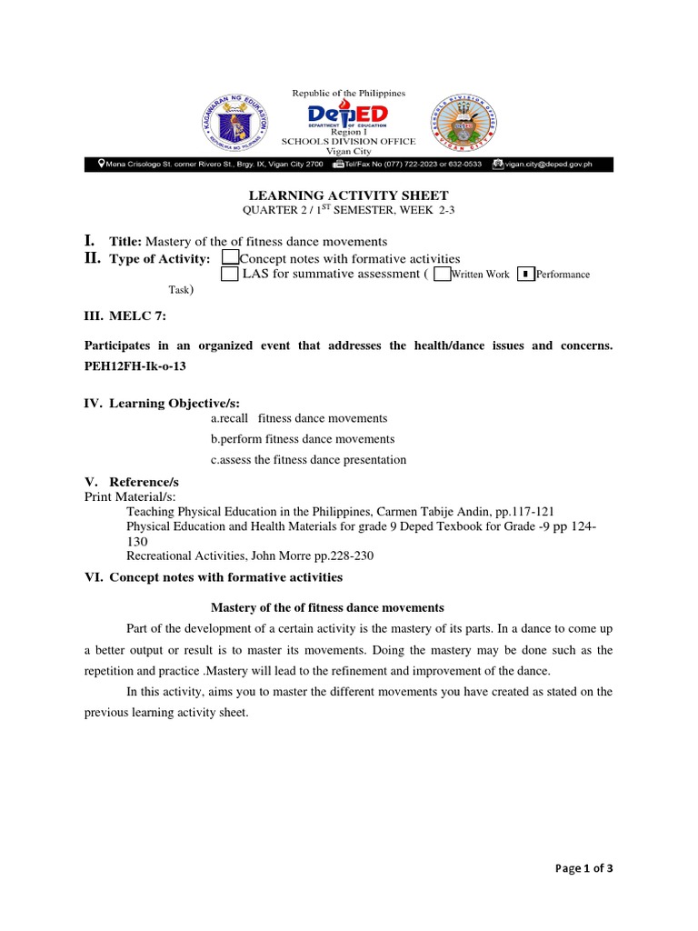 Las Peh3 Q2 Melc 6 Weeks 3 4 | PDF | Applied Psychology | Behavior Modification