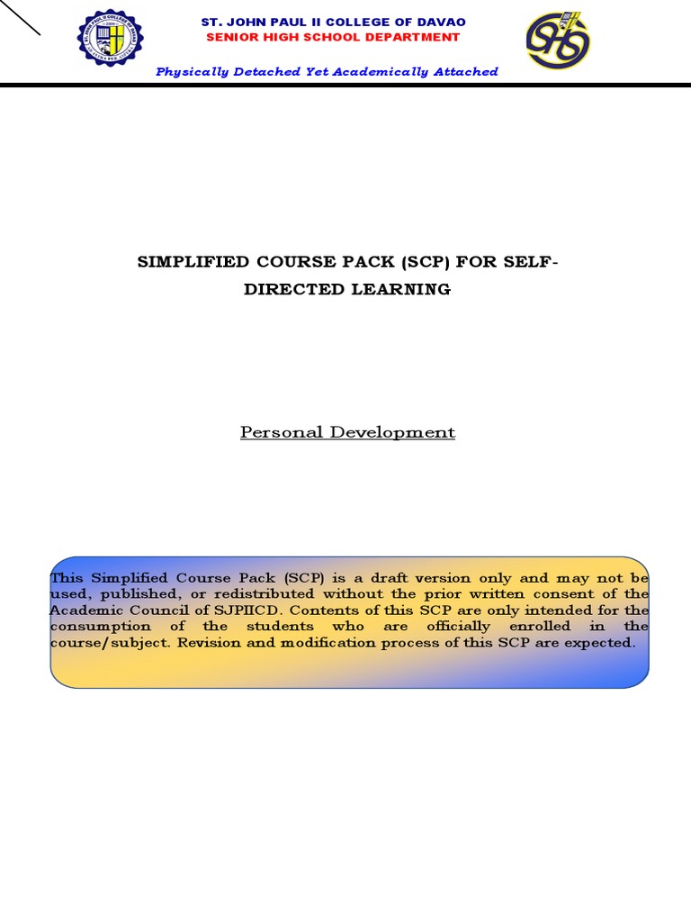 SCP Personal Development | PDF | Science & Mathematics