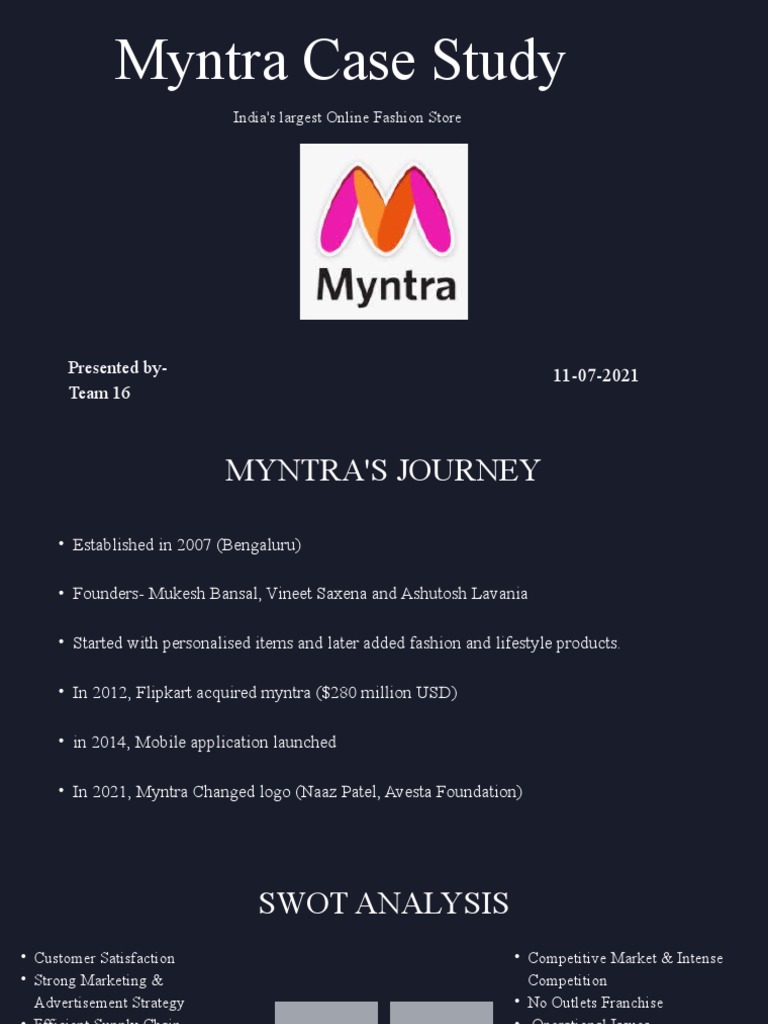 Myntra Case Study: Presented By-Team 16 | PDF | E Commerce | Economies