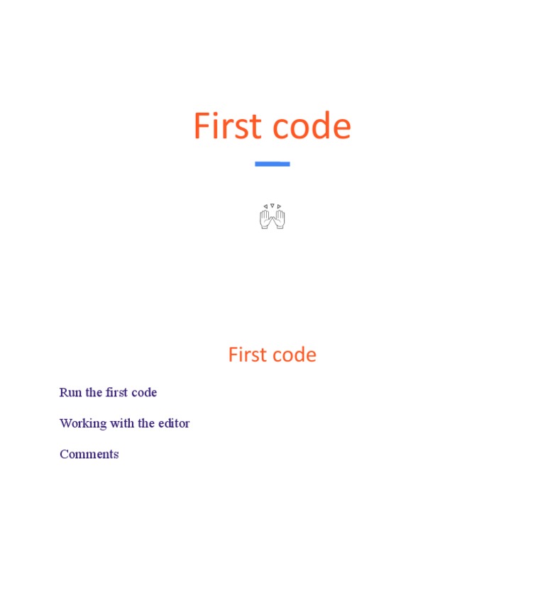 1.1 3.1 First Code Section Intro | PDF