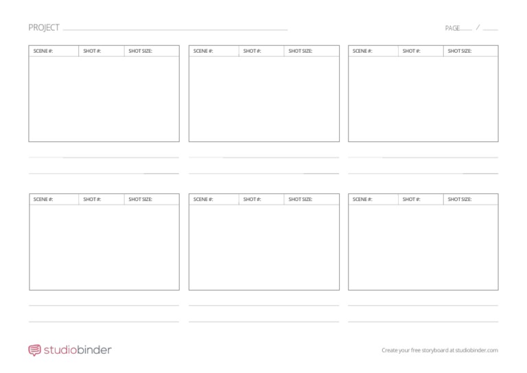 A4 Storyboard Template - 6-Panel - Landscape - StudioBinder | PDF
