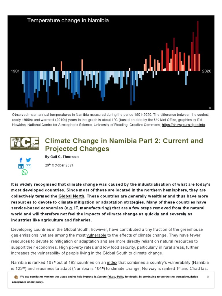 Climate Change in Namibia Part 2 - Current and Projected Changes | PDF ...