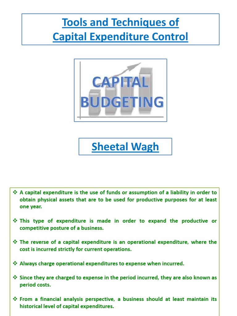 Tools and Techniques of Capital Expenditure Control | PDF | Economies ...