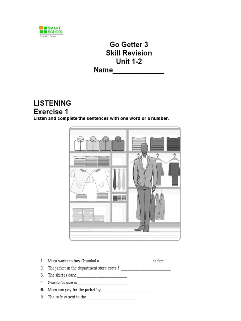 Go Getter 3 Test (Unit 1-2) | PDF