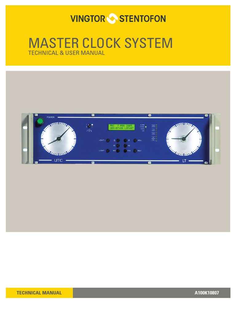 A100K10807 V1-8 MCS User-Technical Manual | PDF | Switch | Clock