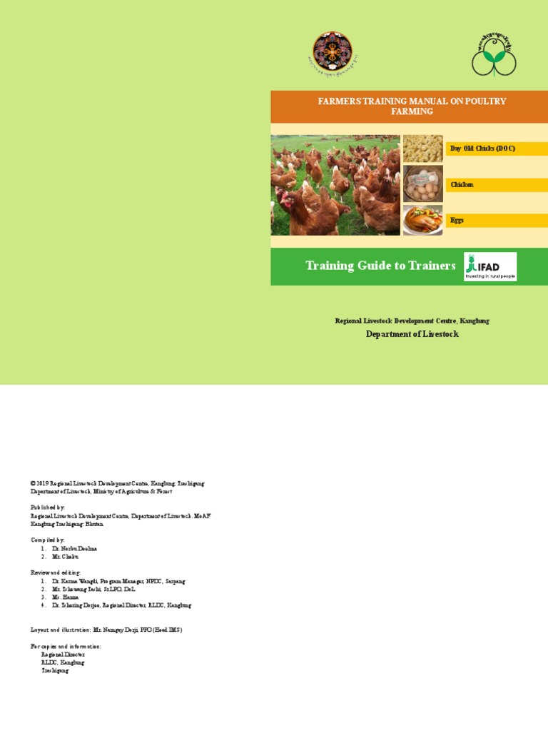 Training Guide To Trainers: Farmers Training Manual On Poultry Farming ...