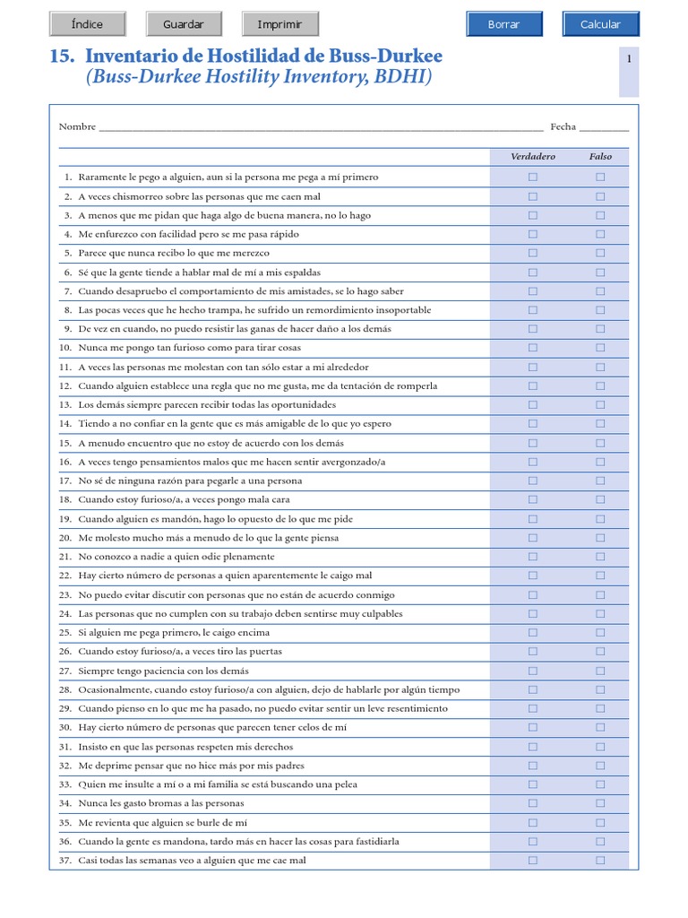 BDHI Hostilidad | PDF