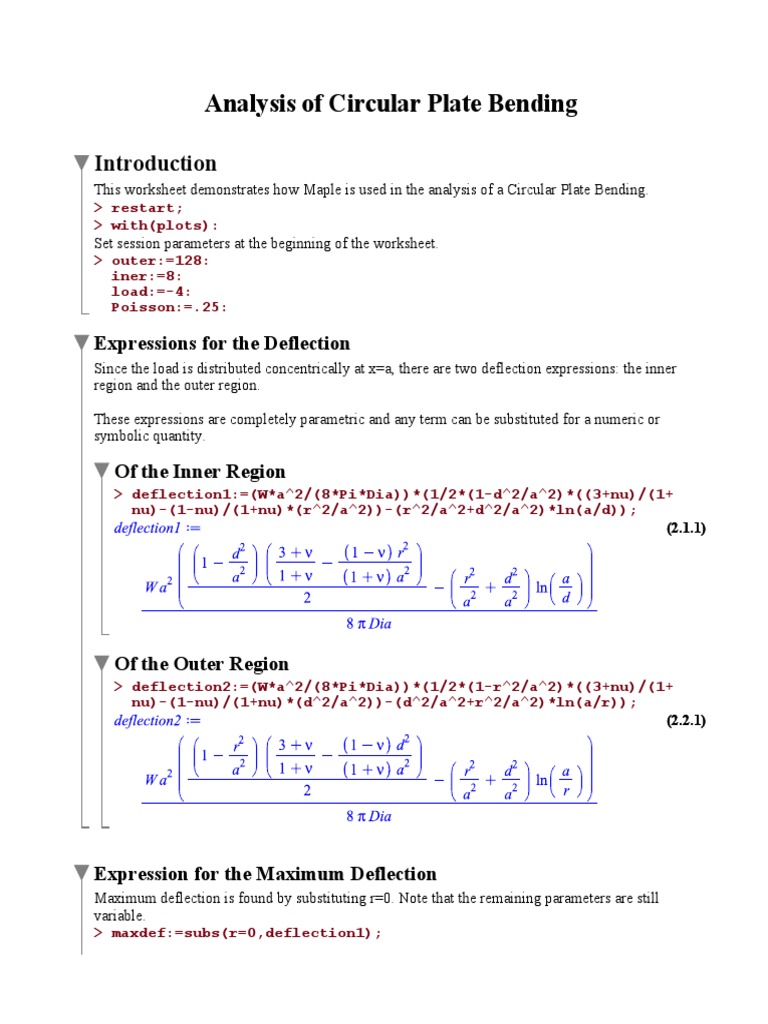 Circular Plate Bending | PDF | Mathematics | Applied Mathematics
