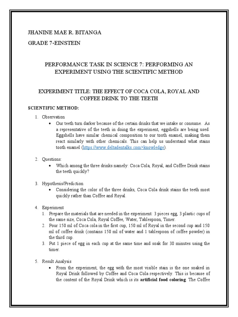 Simple Science Experiment | PDF