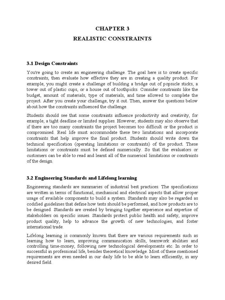 Realistic - Constraints and Design - Methods | PDF | Risk | Pollution