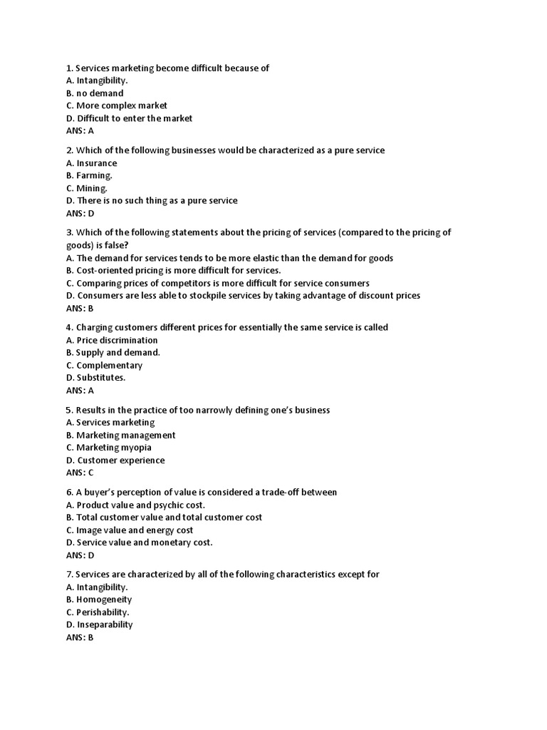 SM MCQ's-converted-merged | Download Free PDF | Marketing | Pricing