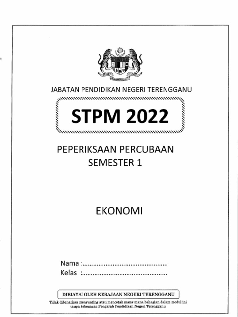STPM2022 S1 Ekonomi | PDF