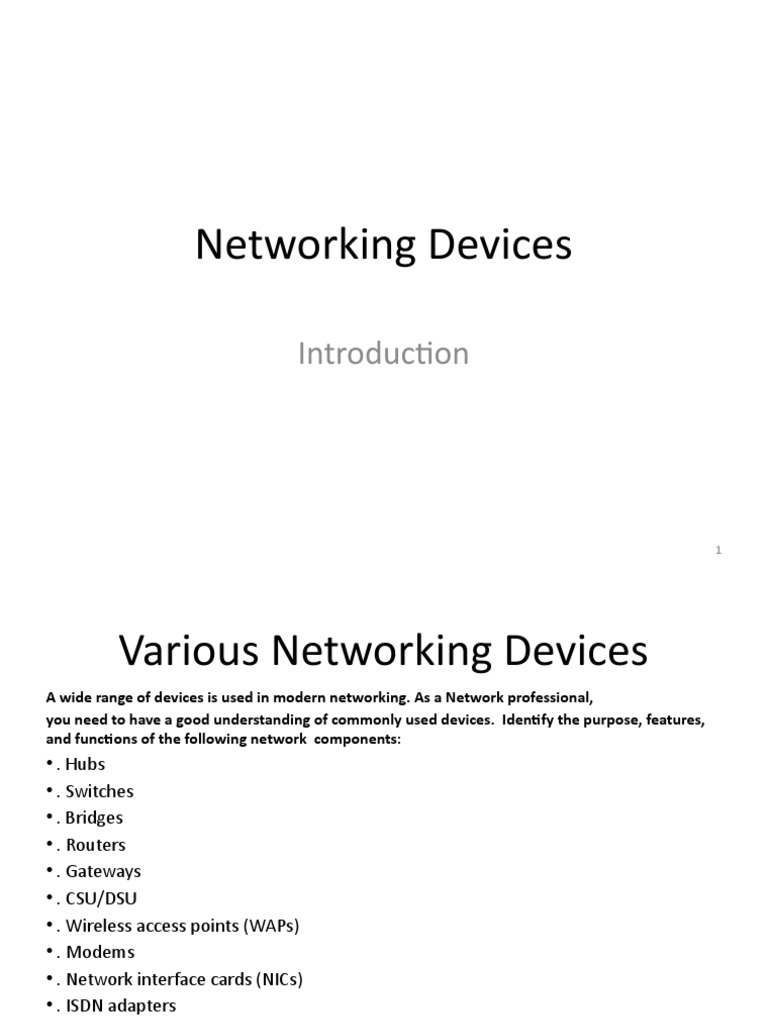 Overview of Networking Devices | PDF | Network Switch | Computer Network