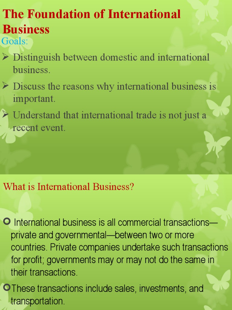 Lesson 1 - The Foundation of International Business | PDF | Trade ...