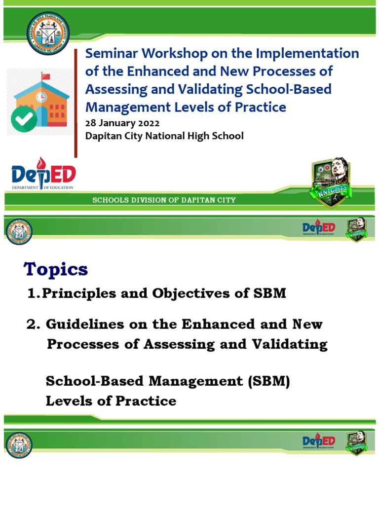 Seminar Workshop On SBM | PDF | Governance | Decision Making