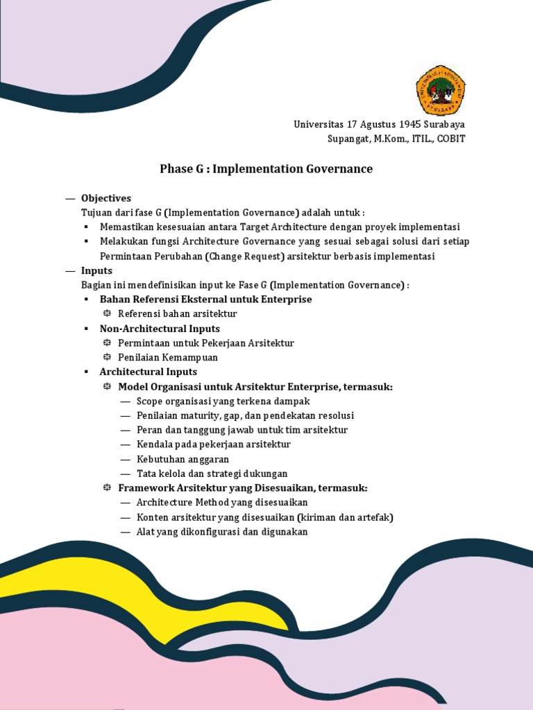 Minggu 13 - Fase ADM Implementation Governance | PDF