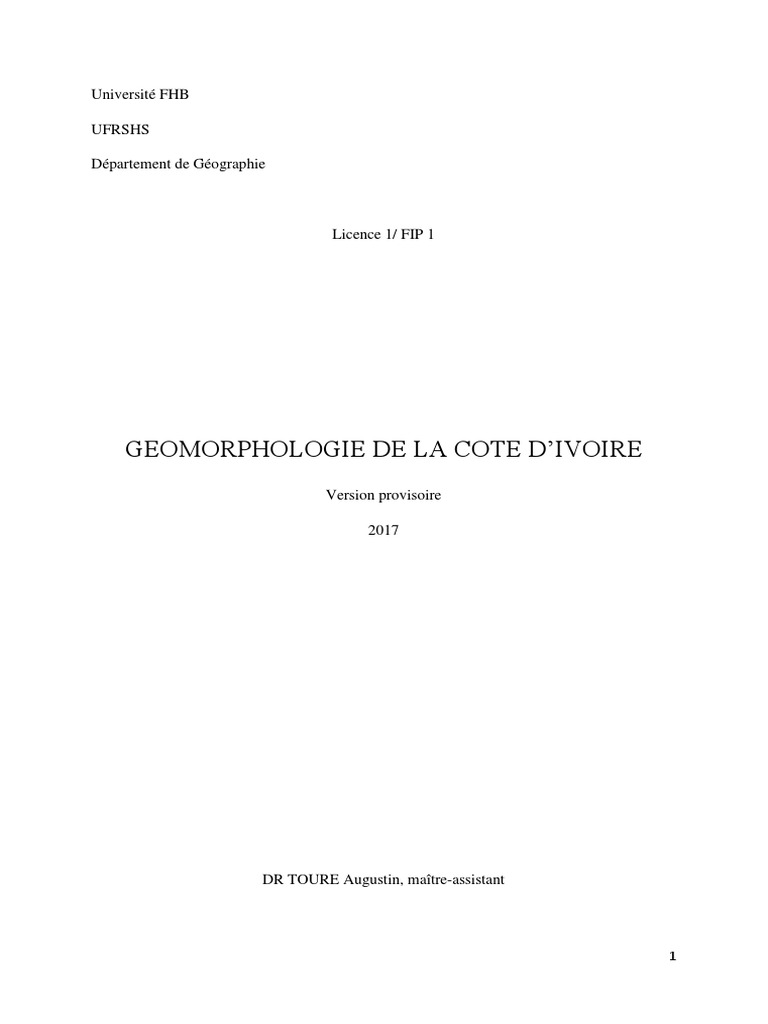 Gy Morpho CI 2017 Nouveau | PDF | Sol (pédologie) | Climat