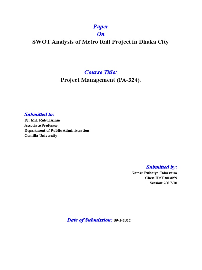 Metro Rail Project | PDF | Rapid Transit | Public Transport
