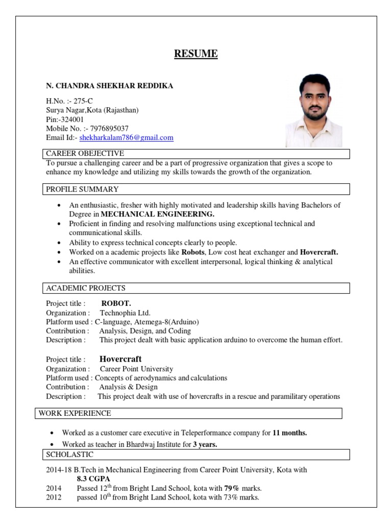 Chandu Resume-1, Now | PDF | Cognitive Science | Cognition