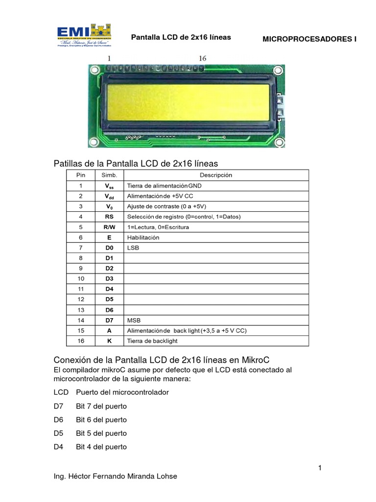 Display LCD en Mikroc | PDF | Ciencias de la Computación | Ingeniería ...