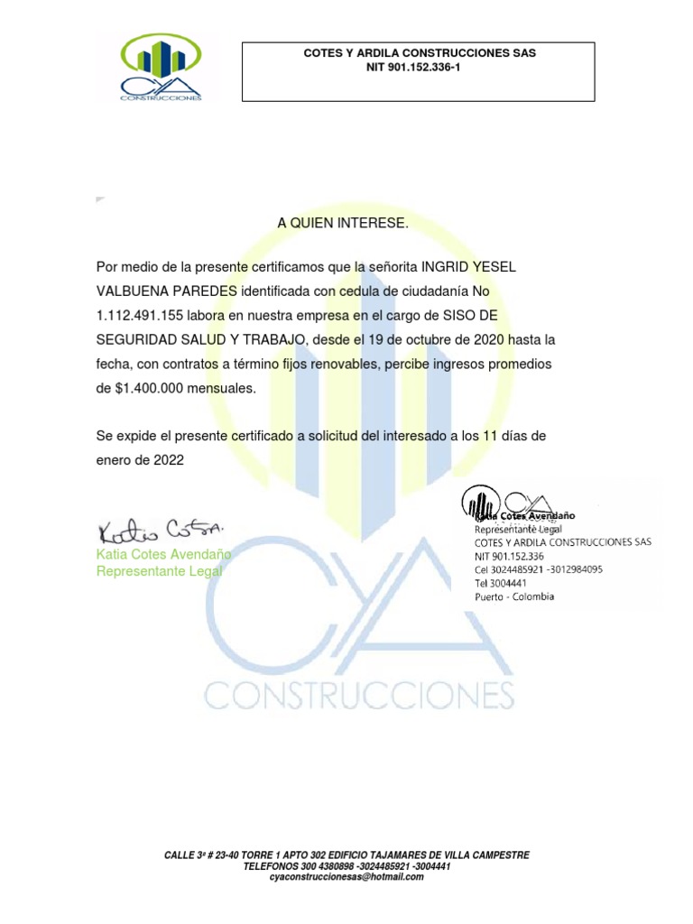 Carta Laboral | PDF