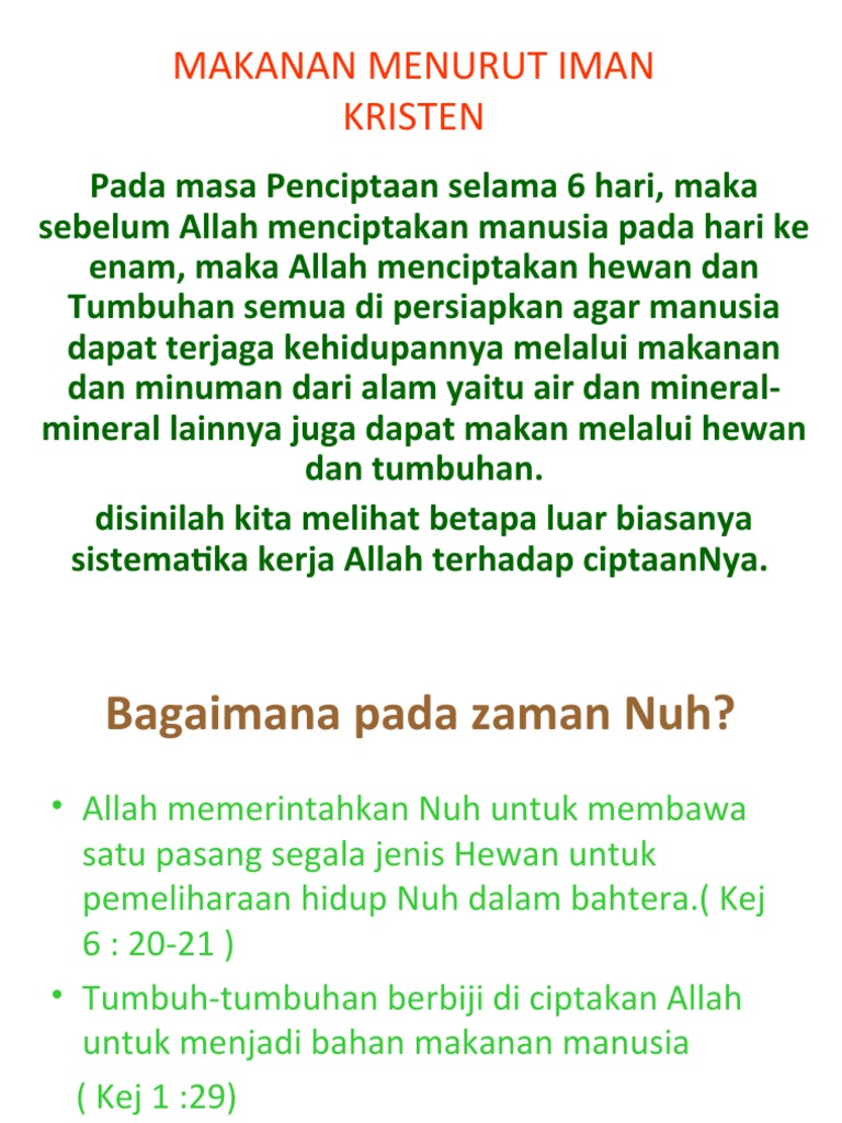 Panduan Makanan dalam Iman Kristen | PDF | Sains & Matematika