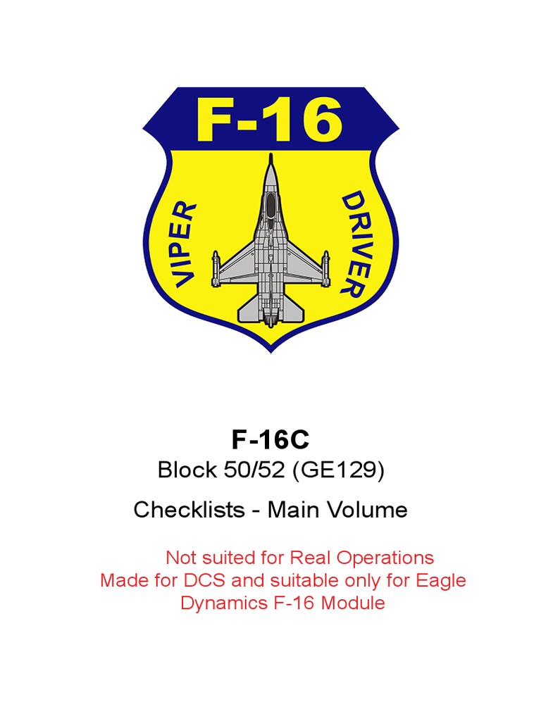DCS F-16 Block 50 Check List | PDF | Aerial Refueling | General ...