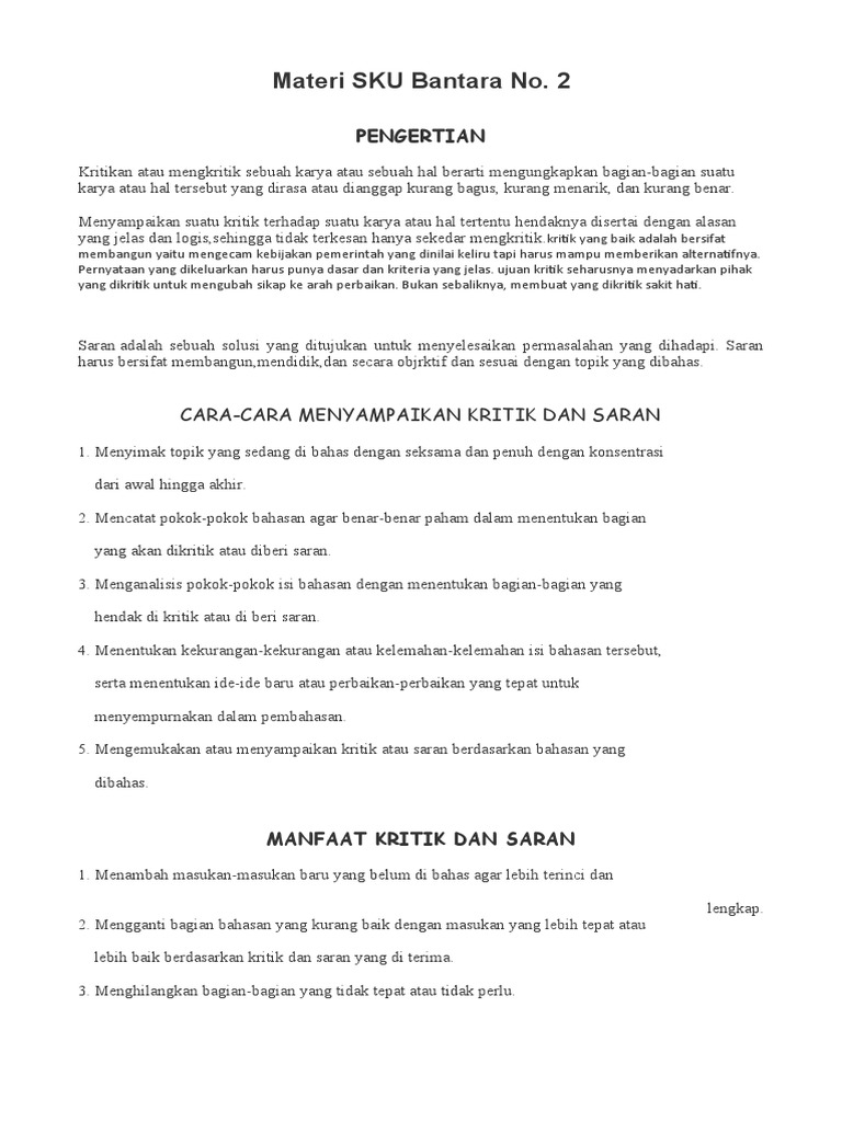 Materi SKU Bantara 2 | PDF