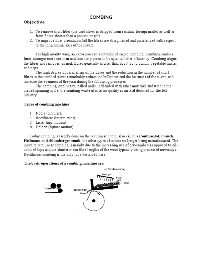 Wool Combing Techniques Explained | PDF | Textiles | Nature
