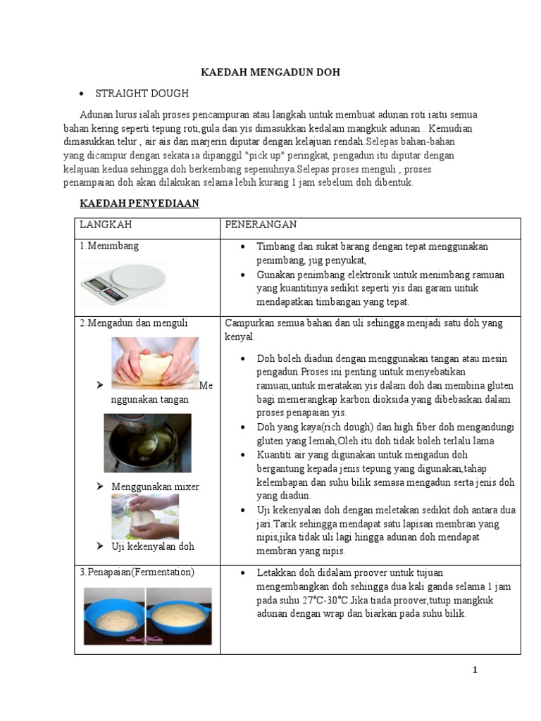Kaedah Mengadun dan Membakar Doh | PDF